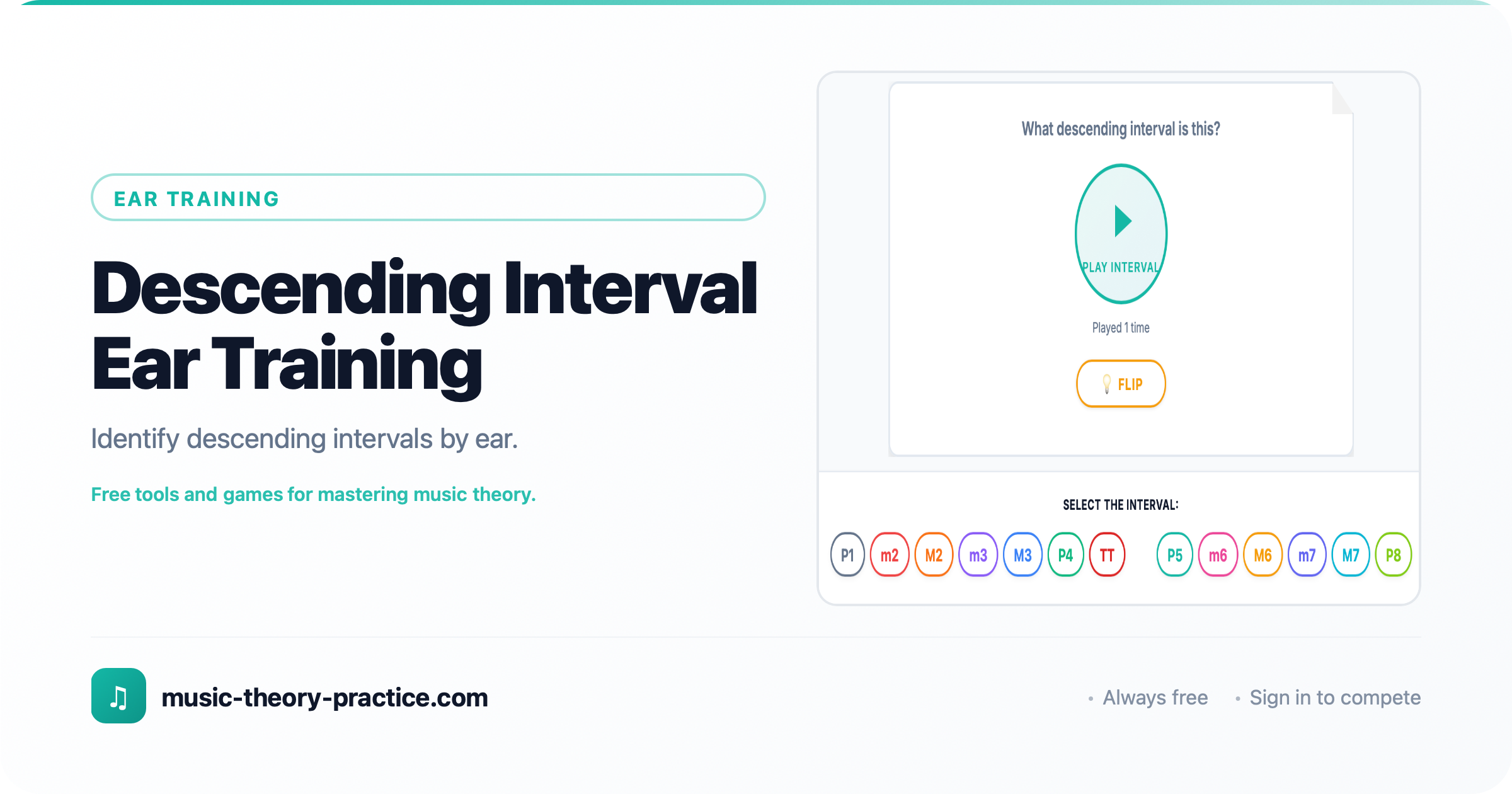 Descending Interval Ear Training – Free Practice