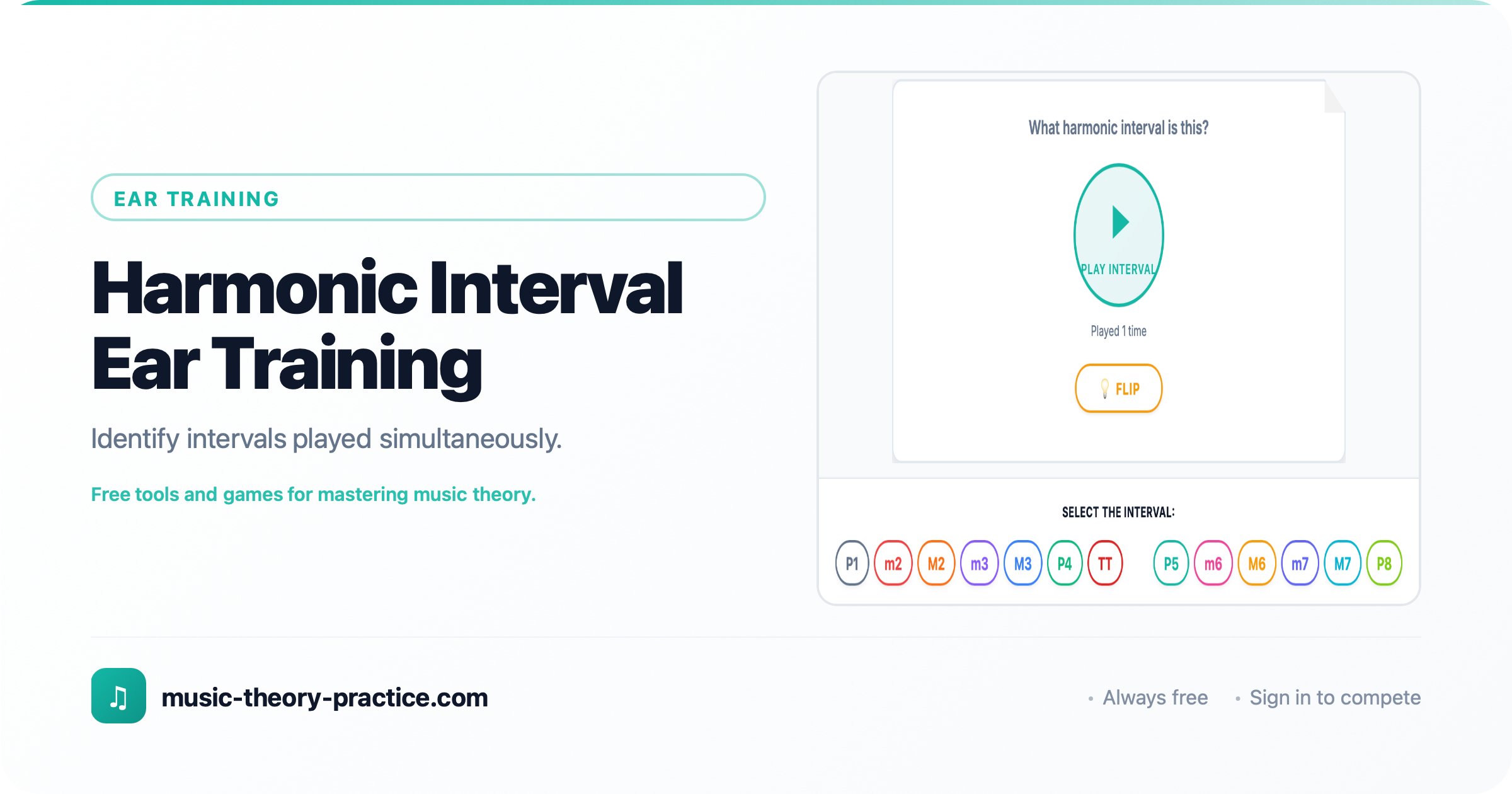 Harmonic Interval Ear Training – Free Practice